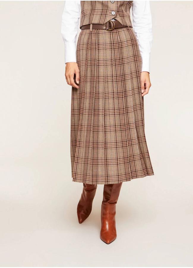 Faldas de cuadros midi para vestir con mucha elegancia este invierno ...